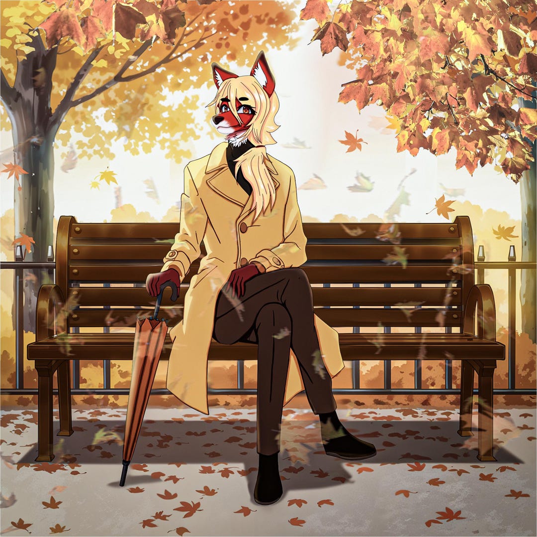 Custom Wolf Art | Majestic Wolf Sitting on Park Bench | Digital ...