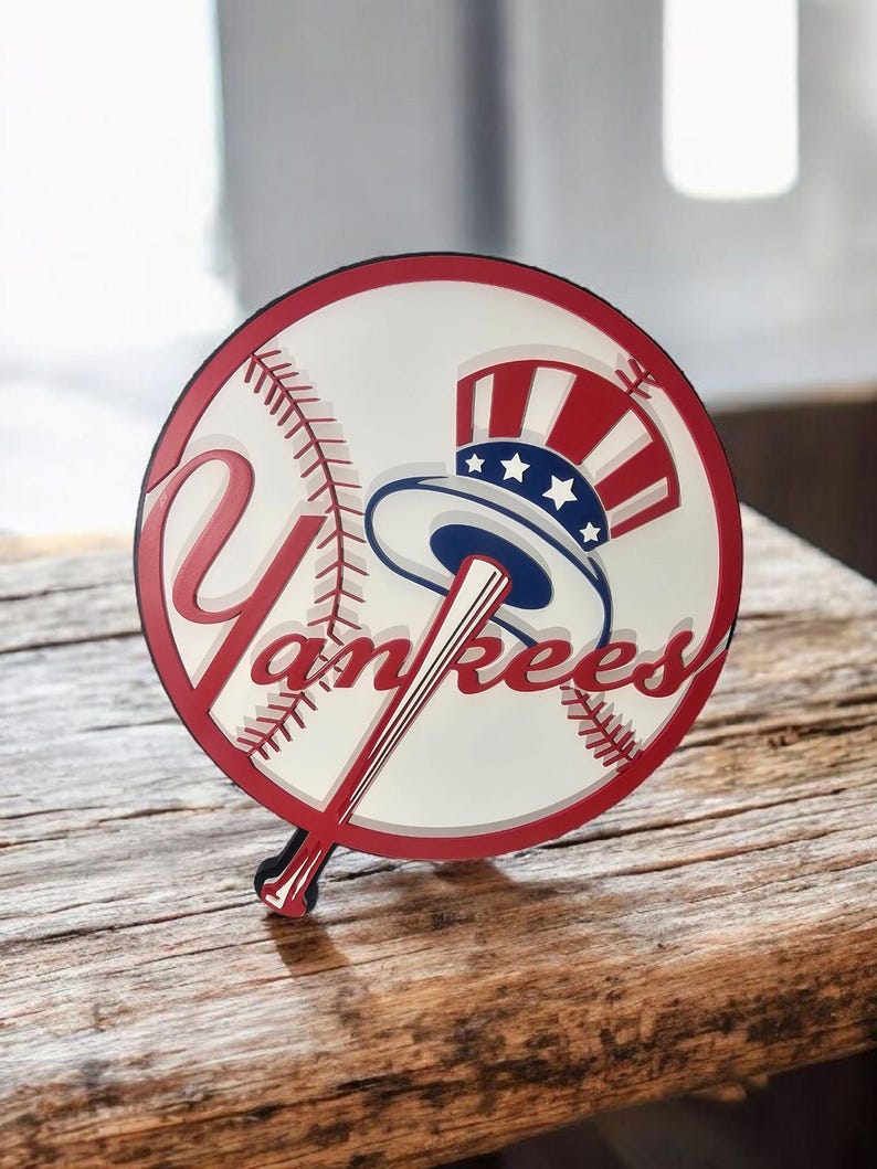 3D Wooden NY Yankees Wall Art. Handcrafted Sports Logo Sign. Man Cave ...