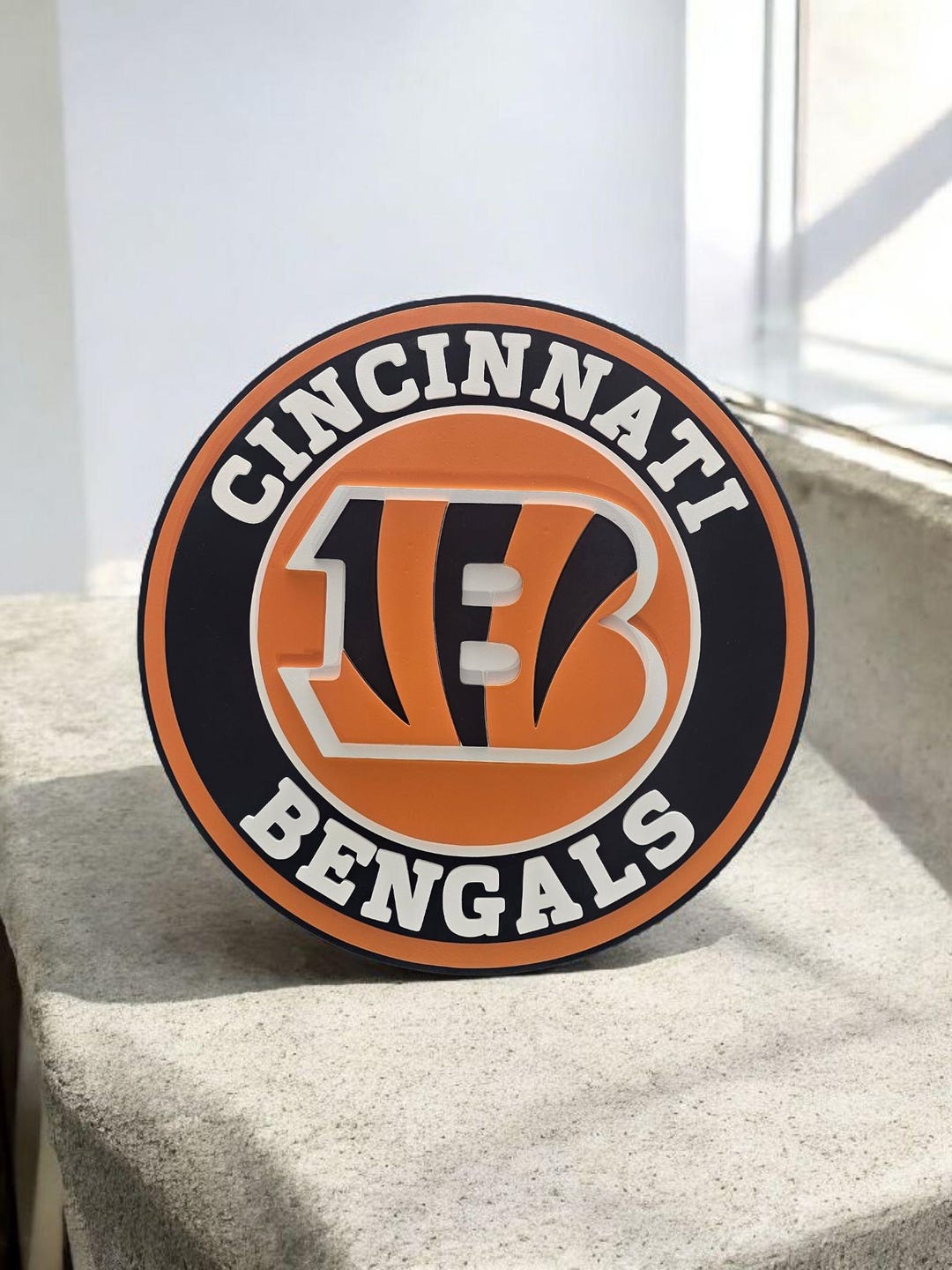 3D Wooden Cincinnati Bengals Wall Art. Handcrafted Sports Logo Sign ...