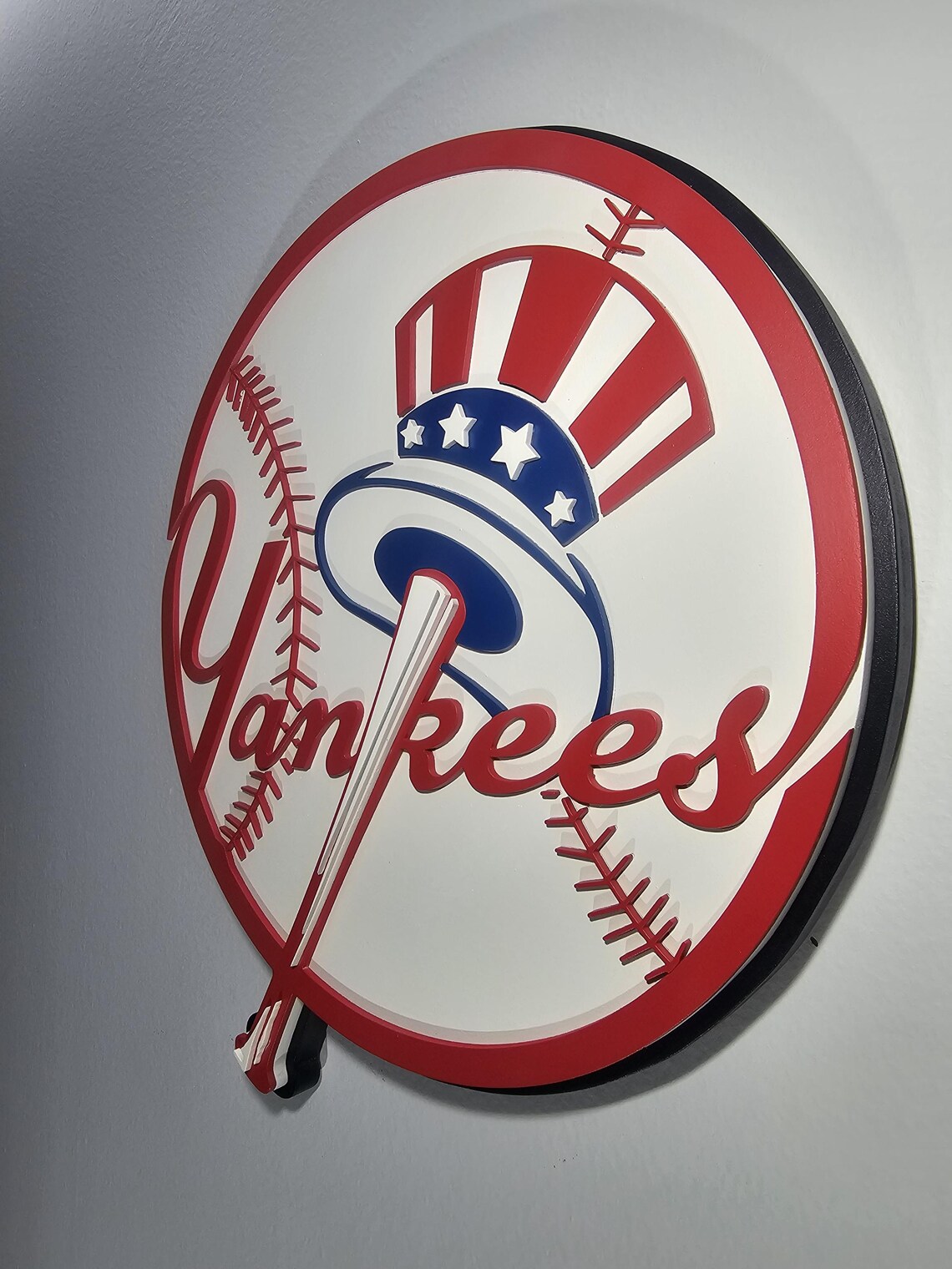 3D Wooden NY Yankees Wall Art. Handcrafted Sports Logo Sign. Man Cave ...