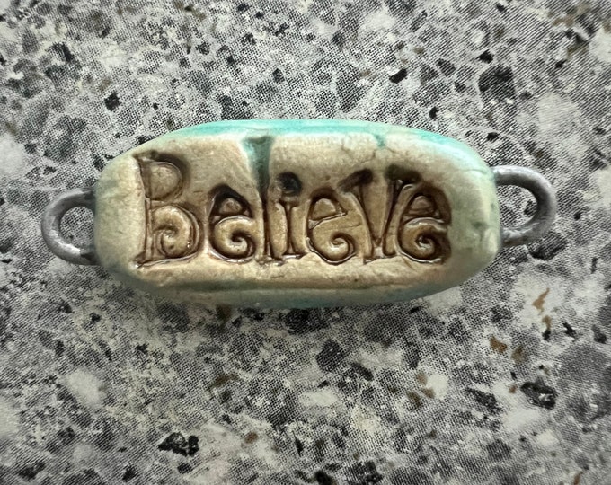 Ceramic Word Pendant Word Connector Bracelet Bar Handmade Word ...