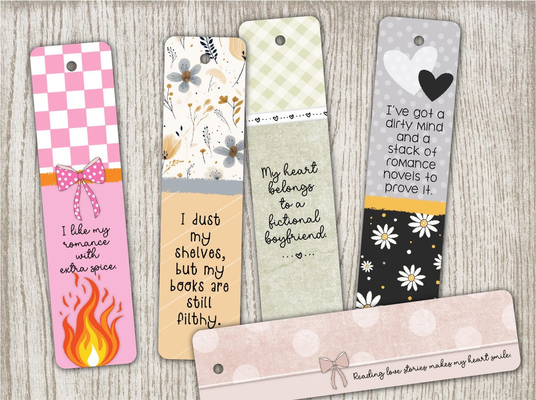 5 ROMANCE NOVEL Bookmark Designs • Romantic, Love Stories, Spicy ...