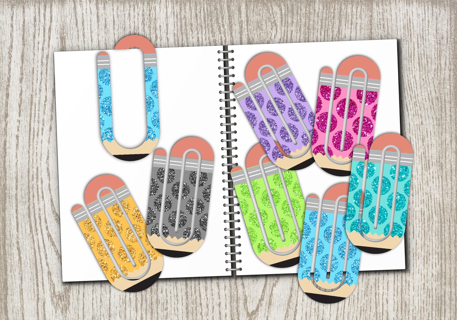 31 Design Bundle Big Paper Clip Designs • Bright Colors • Paperclip ...