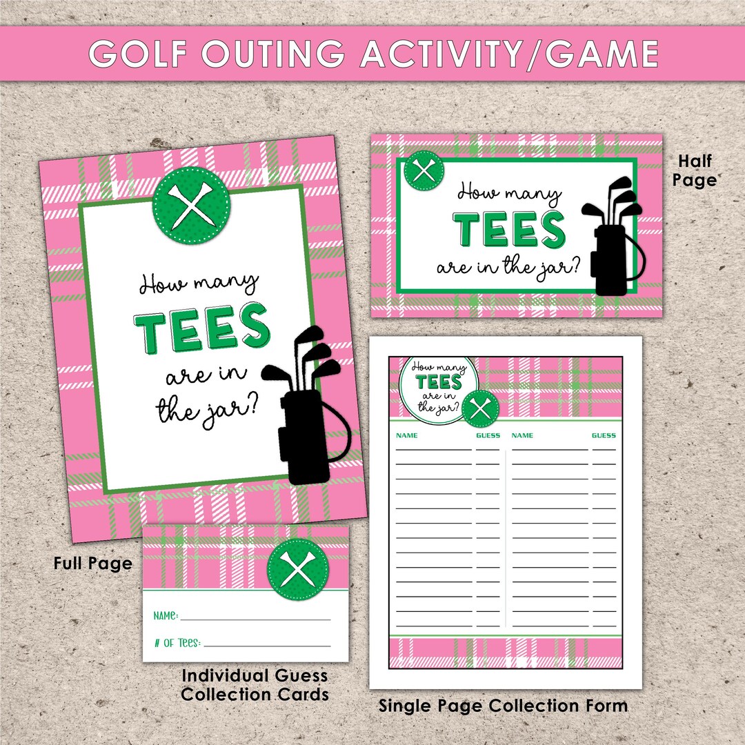 Ladies GOLF OUTING Activity Game Design • Guess the Number of Tees ...