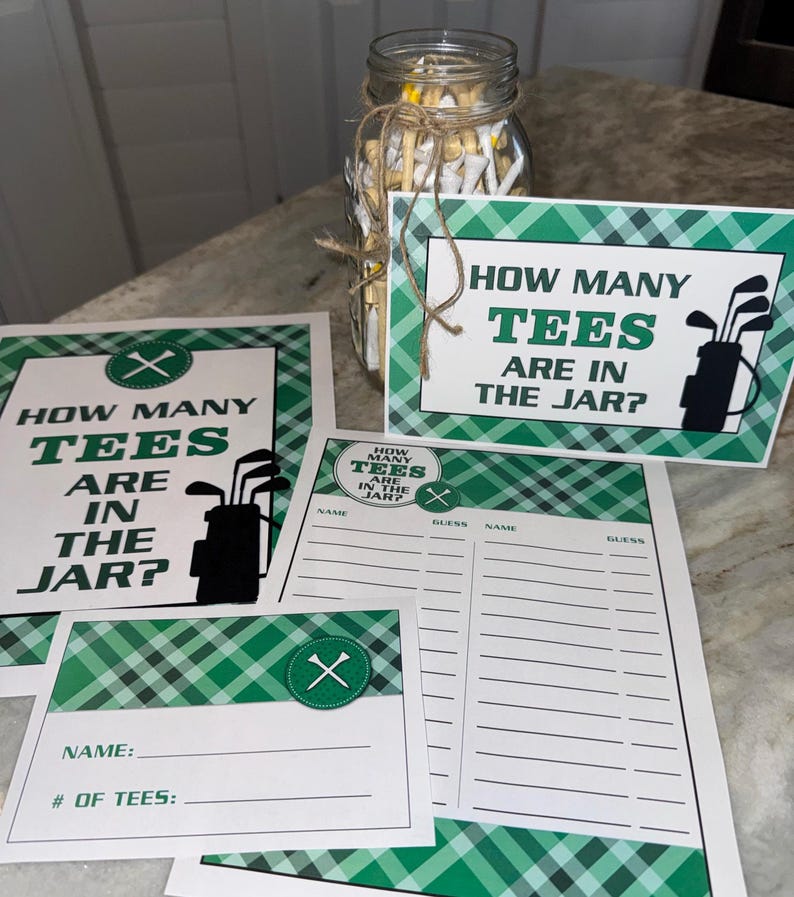 GOLF OUTING Activity Game Design • Guess the Number of Tees • Golf ...
