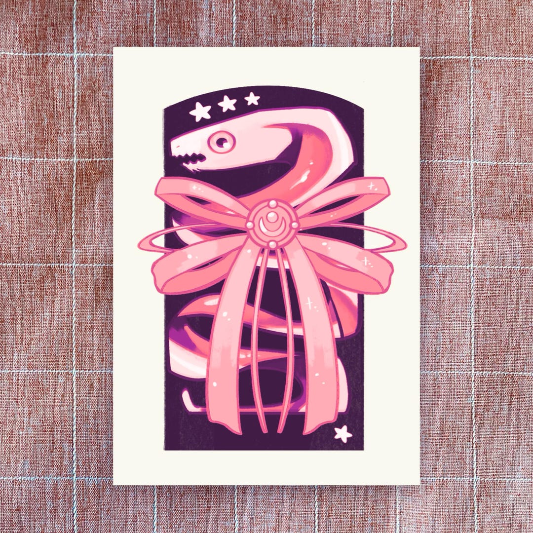 Ribbon Eel Print | Cute Marine Biology Art Print - Etsy