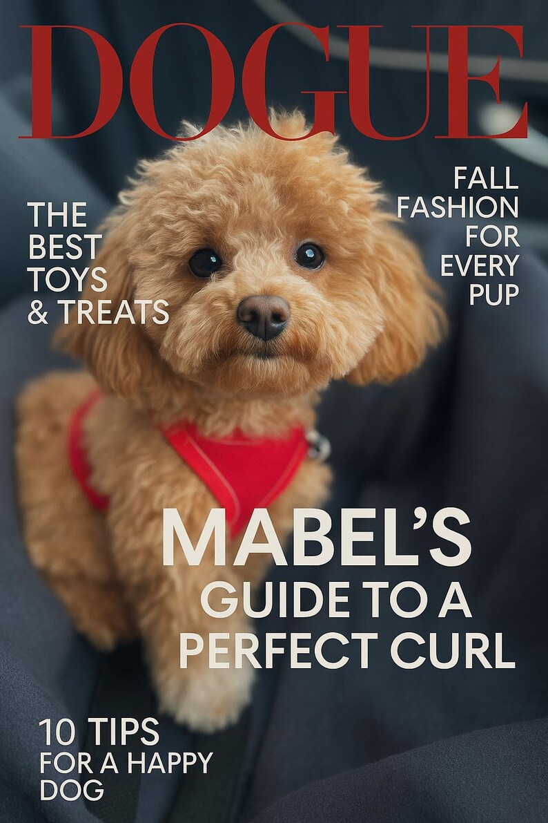 Personalized Dog Magazine Cover – Digital Dog Portrait, Custom Pet Art ...