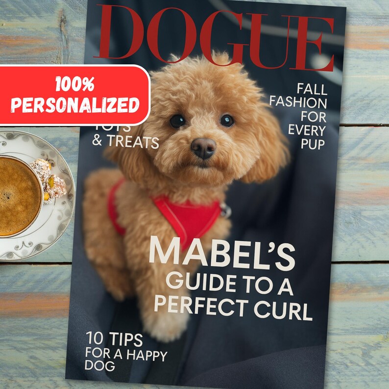 Personalized Dog Magazine Cover – Digital Dog Portrait, Custom Pet Art ...