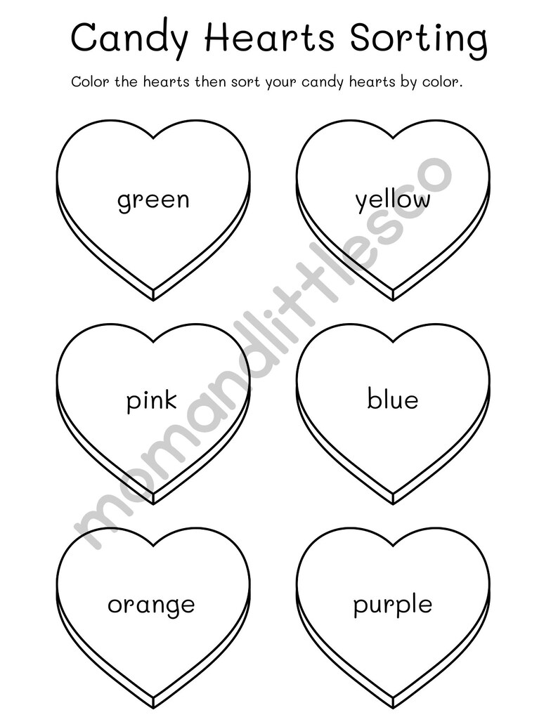 Candy Hearts Math Activities | Preschool Valentine's Day (digital ...