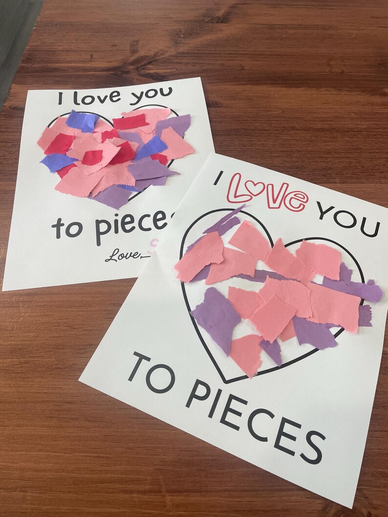 I Love You to Pieces Valentine’s Day Craft Printable | Valentine ...