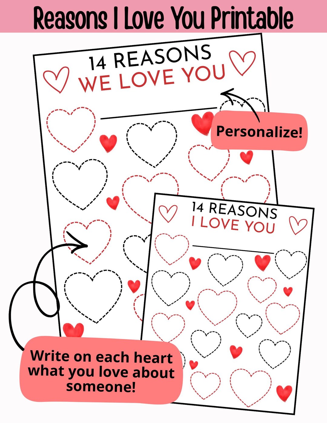 14 Reasons I Love You Printable - Valentine's Day Activity (digital ...
