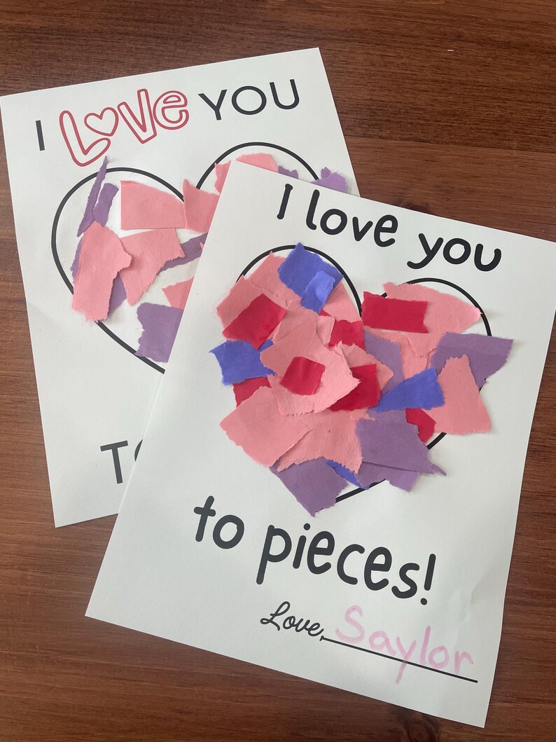 I Love You to Pieces Valentine’s Day Craft Printable | Valentine ...