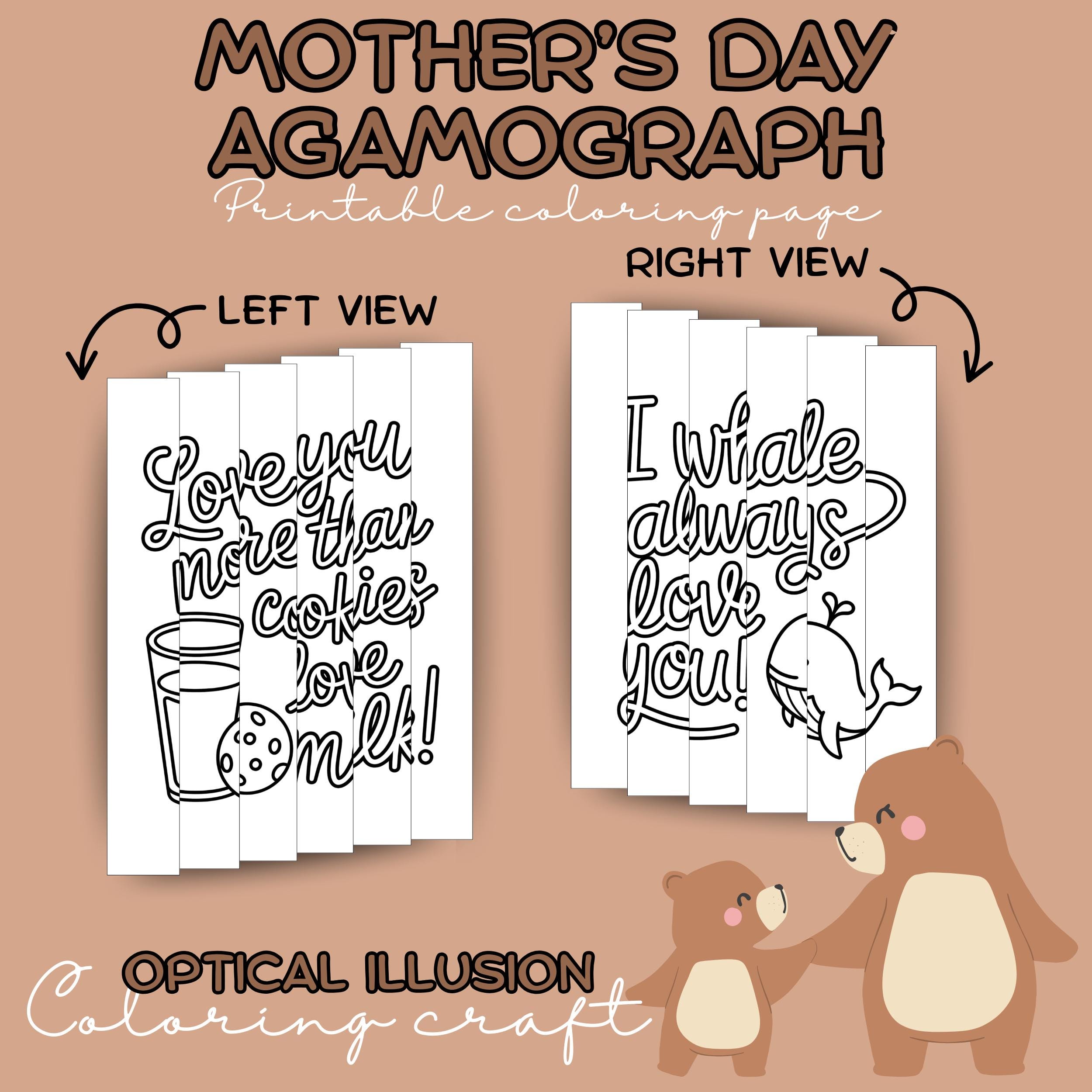 Agamograph Coloring Page Printable, Mother's Day Agamograph, Optical ...