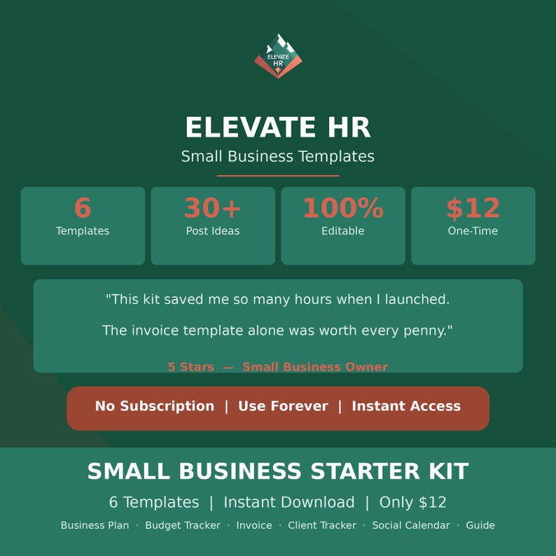 Small Business Starter Kit | 6 Editable Templates - Etsy Australia