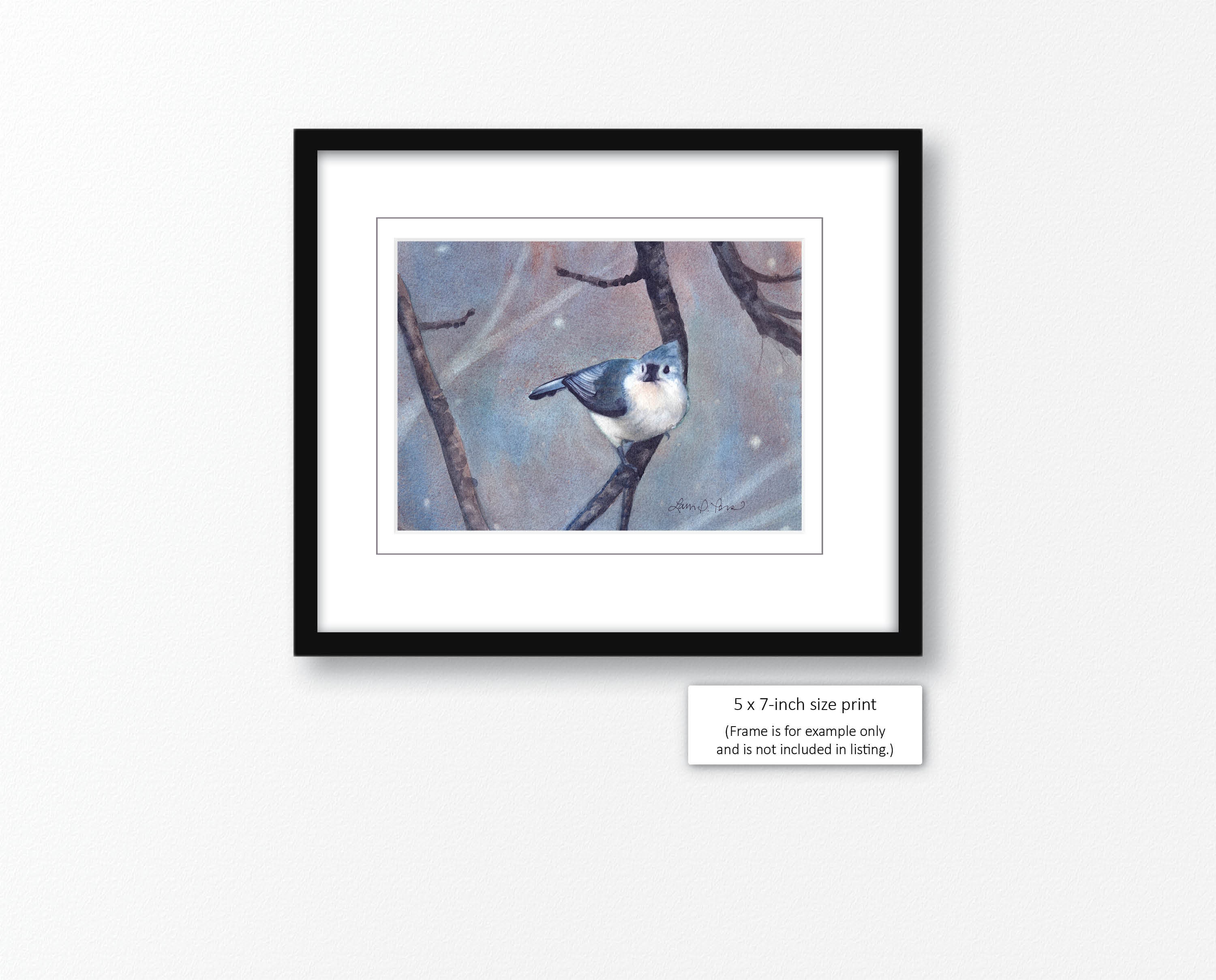 2 Sizes Watercolor Print of a Titmouse From a Painting by - Etsy