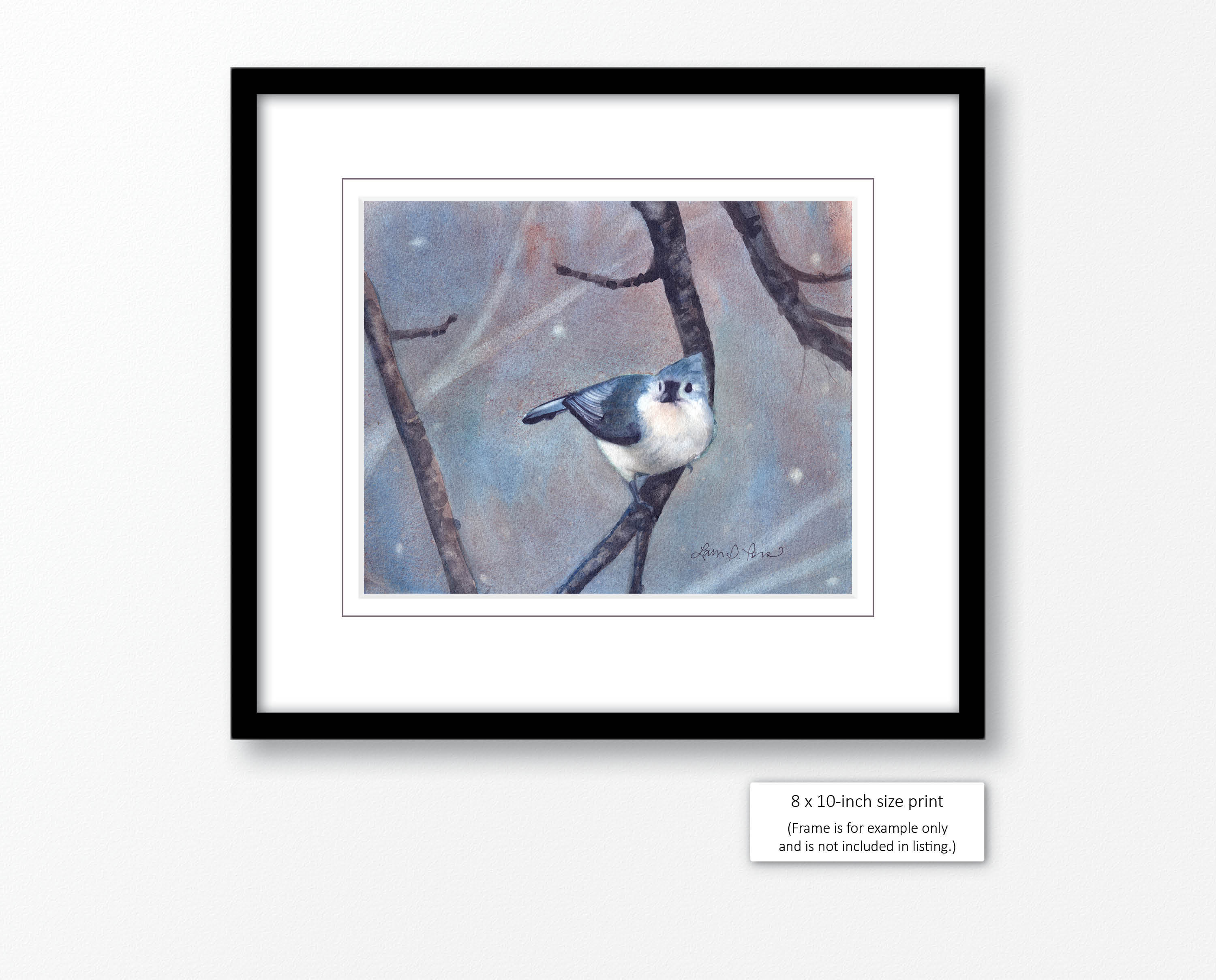 2 Sizes Watercolor Print of a Titmouse From a Painting by - Etsy