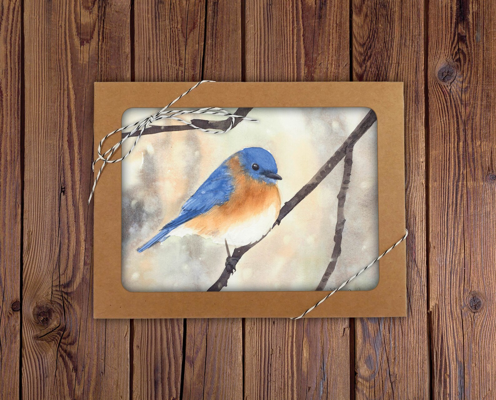 Eastern Bluebird Watercolor Blank Note Card Set | Winter Bird Art - Etsy