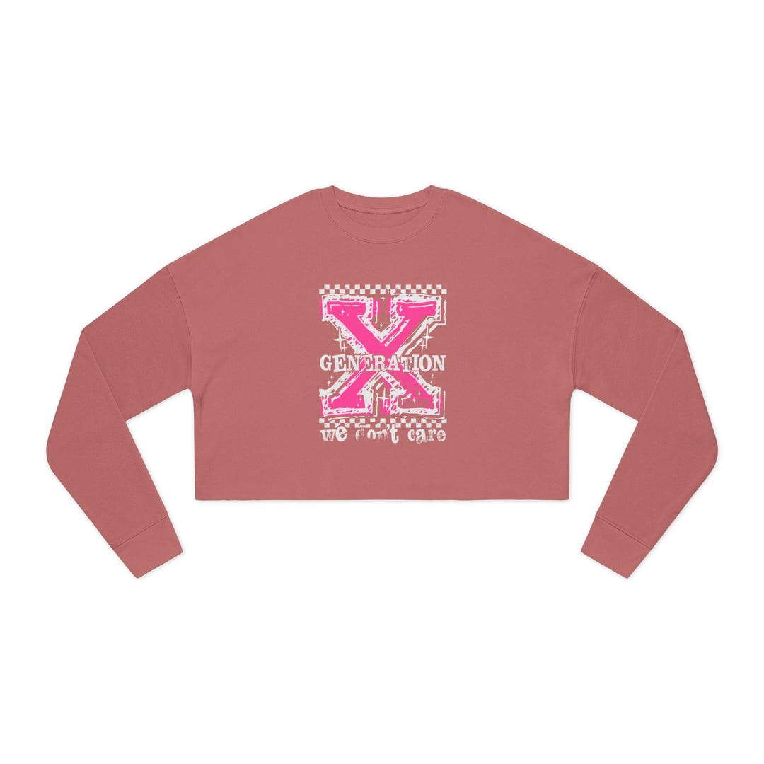 Gen X Grunge Cropped Sweatshirt, 90s Vintage Style Pullover - Etsy