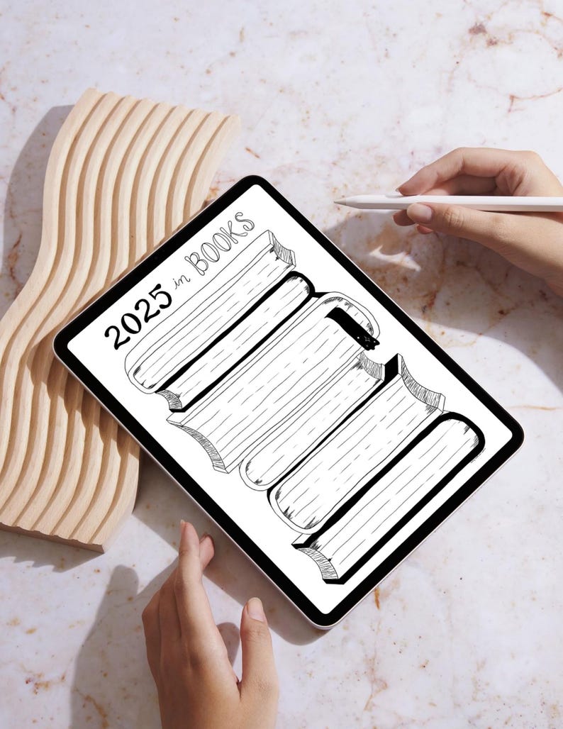 Hand-drawn 2025 Book Log: Printable Reading Tracker (digital Download ...