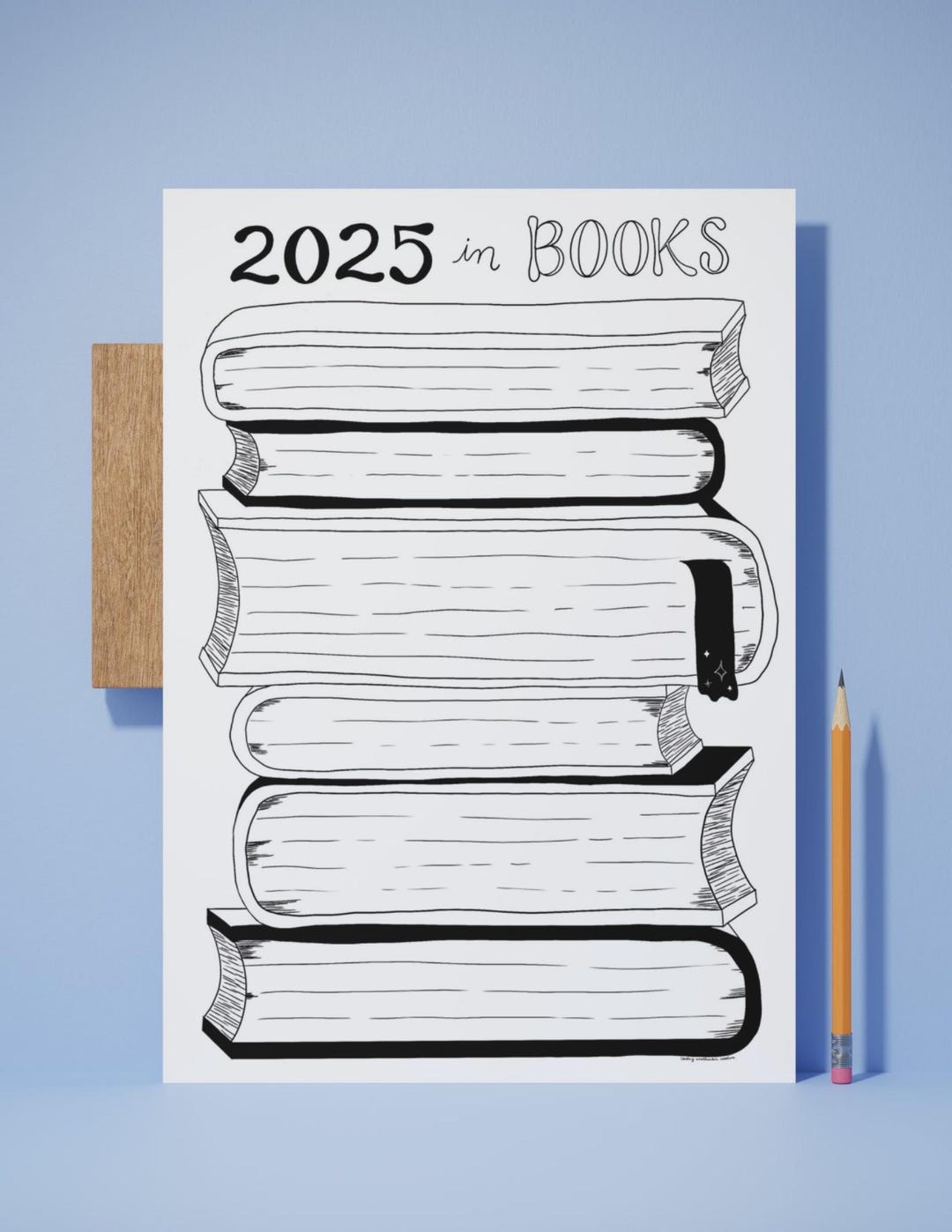 2025 in Books | Printable & Digital Reading Tracker | Hand-drawn Book ...
