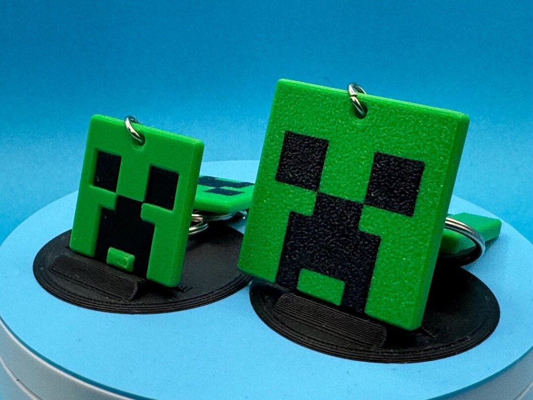 Minecraft Creeper Face 3d-printed Keychain - 2 Sizes Available (30x30mm ...