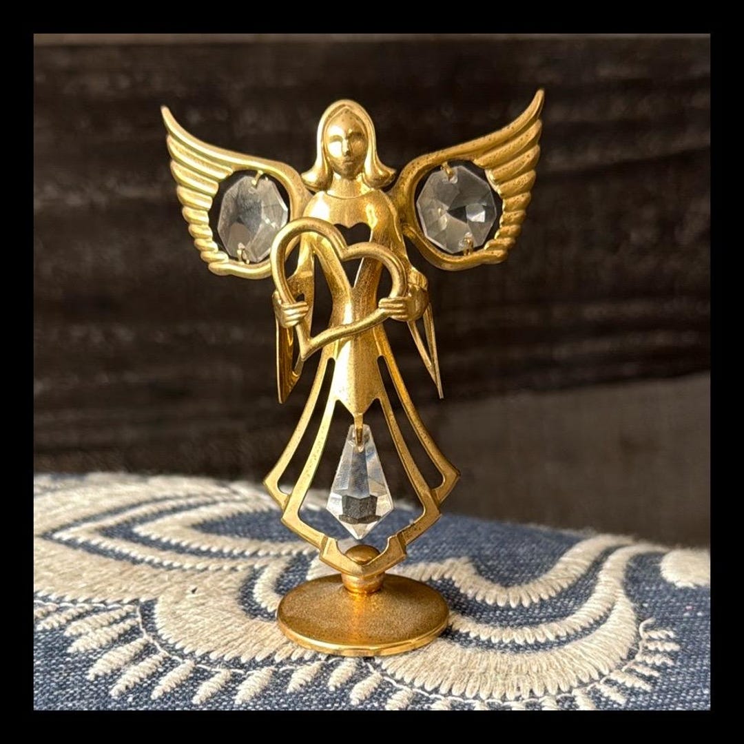 Vintage Australian Crystal Angel Collectible Figurine 24 Karat Gold ...