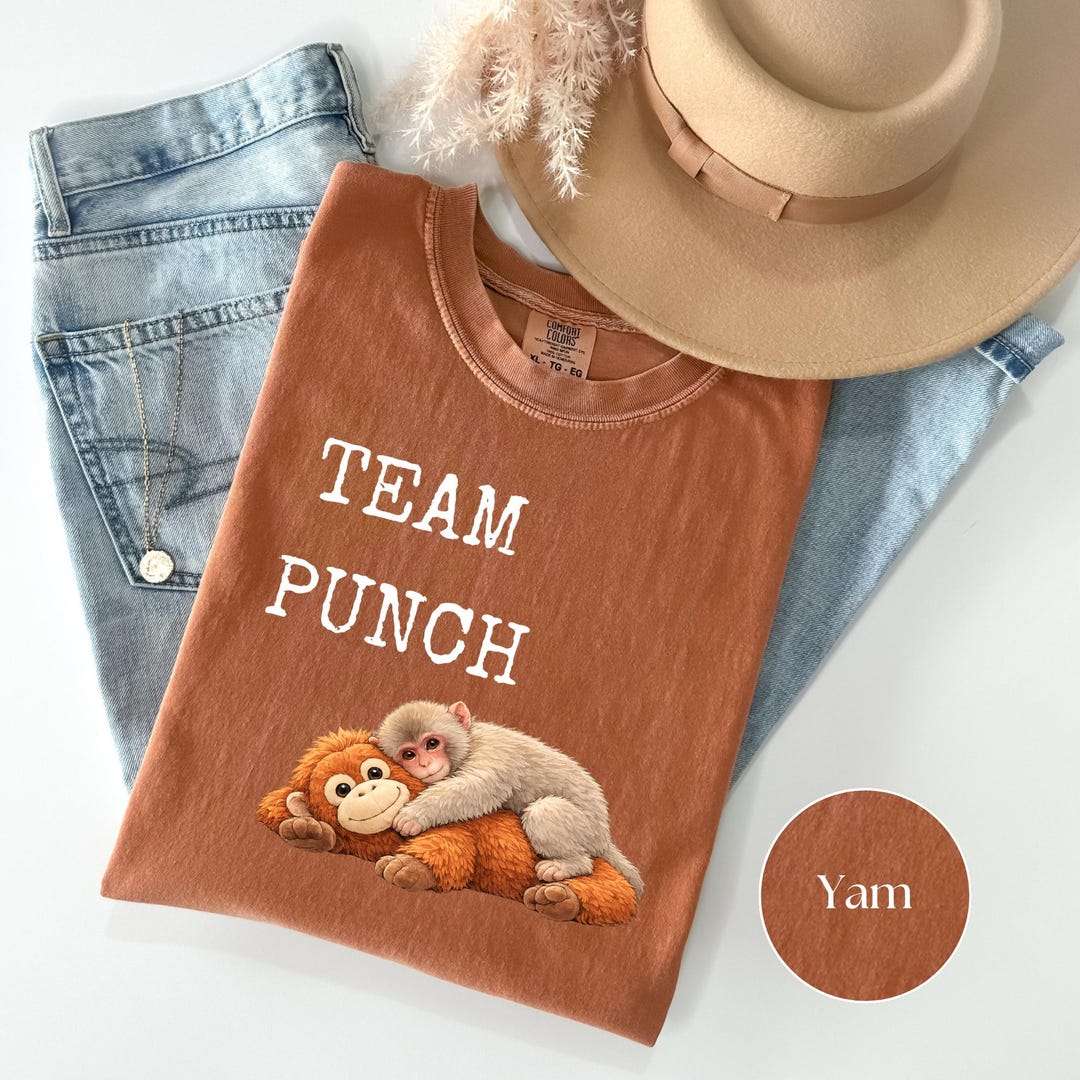 Team Punch Monkey Shirt, Comfort Colors Tee, Viral Baby Monkey Meme ...