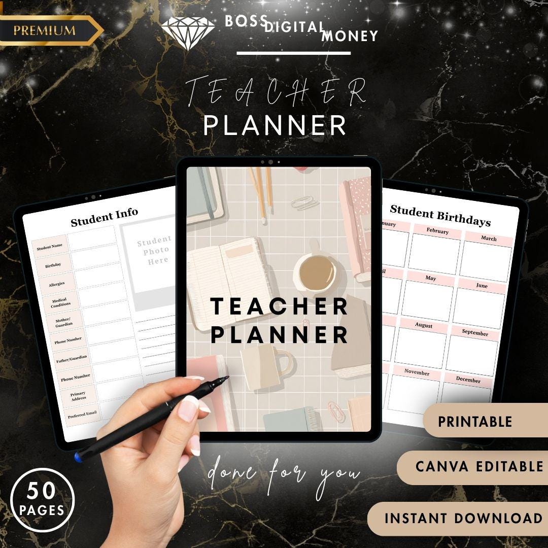 Teacher Planner 2025-2026, Digital Lesson Planner, Academic Organizer ...