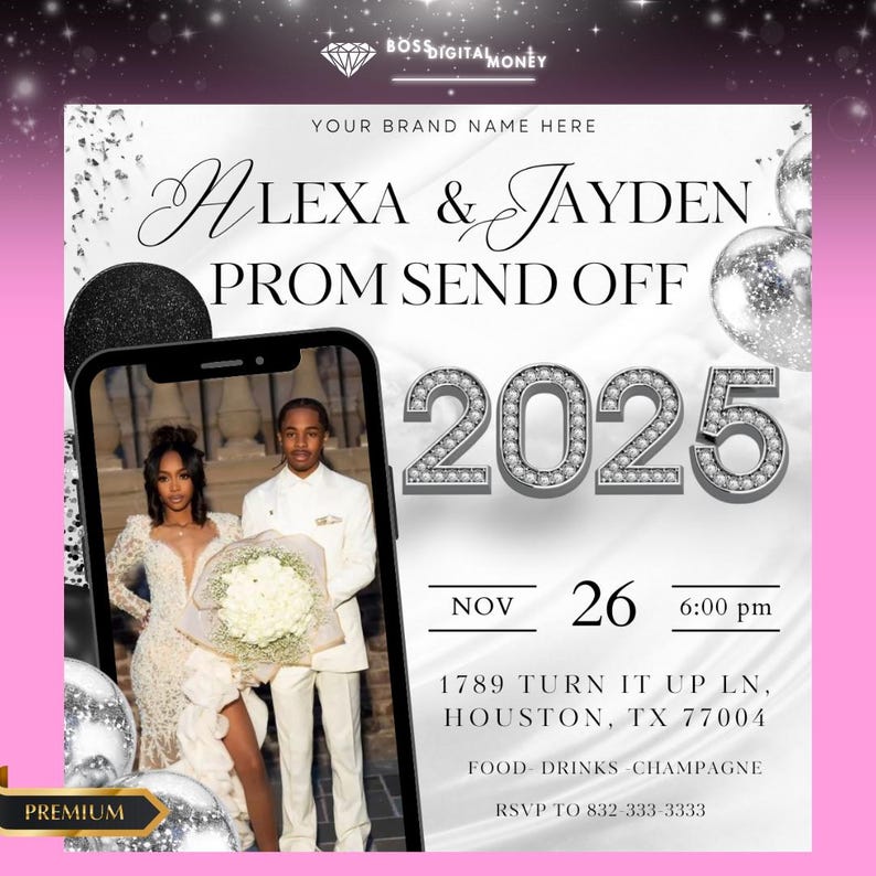 Editable Prom Send off Invitation Template: Graduation Celebration - Etsy
