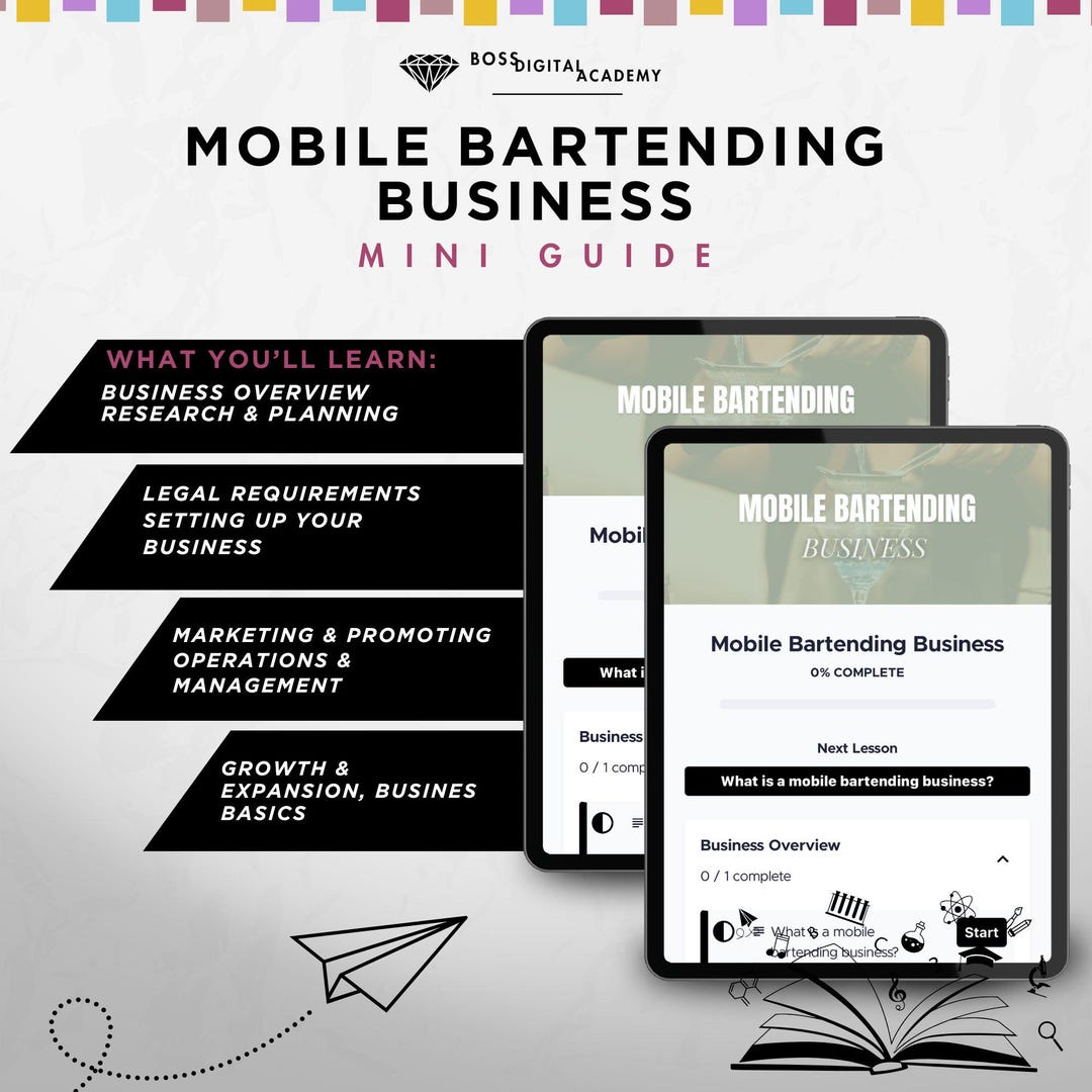 Mobile Bartending Business Mini Course: Start a Bartending or Event ...