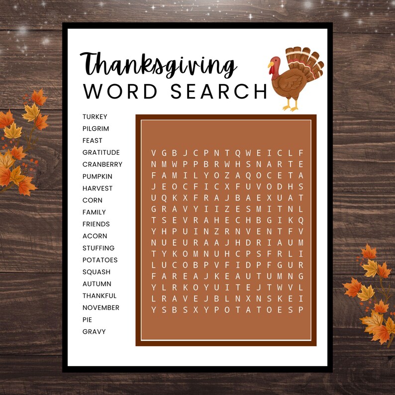 Printable Thanksgiving Word Games – Word Search & Word Scramble Bundle ...