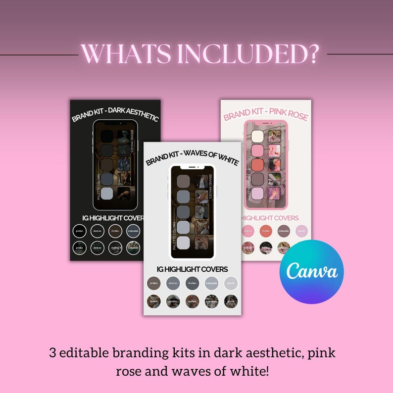 Editable Instagram Branding Kit – Reels, Highlights, Grid (canva) - Etsy