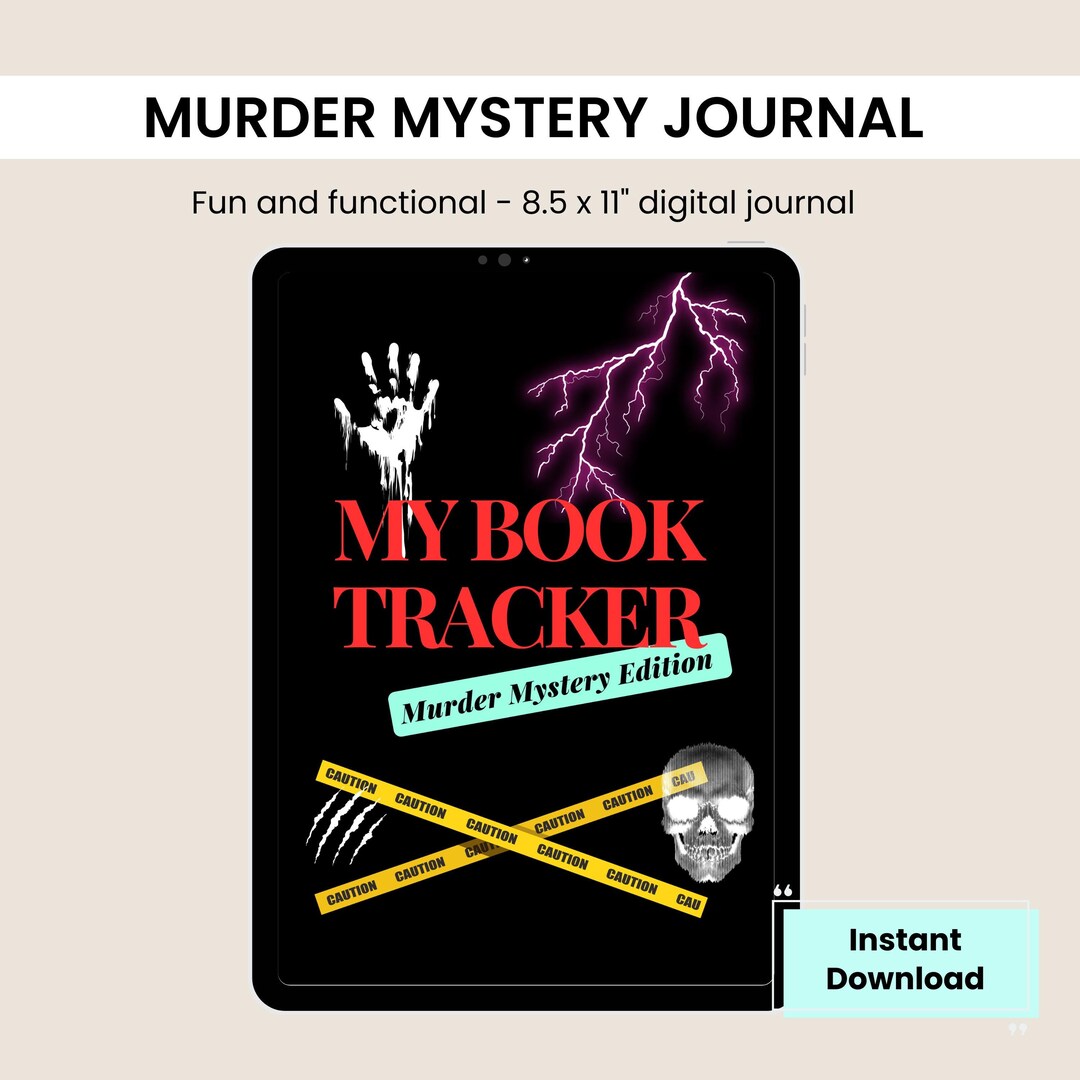 Murder Mystery Digital Book Journal, True Crime Lovers, Book Tracker ...