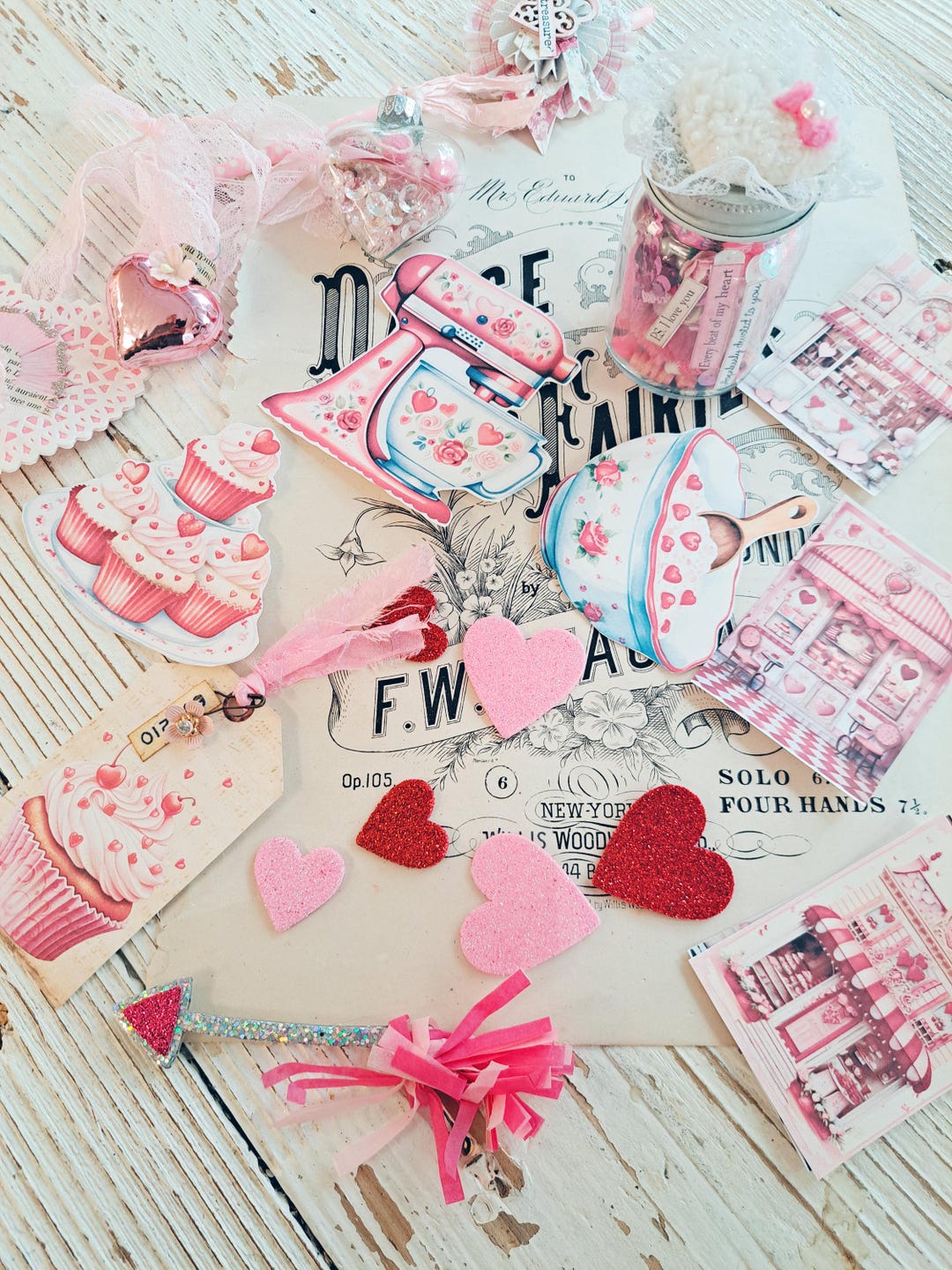 Pink Sweet Treats Inspiration Kit - Beads - Charms - Buttons - Ephemera ...