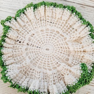 Lot of 8 Handmade Crocheted Dollies, Varies Sizes Pretty Pink and Green ...