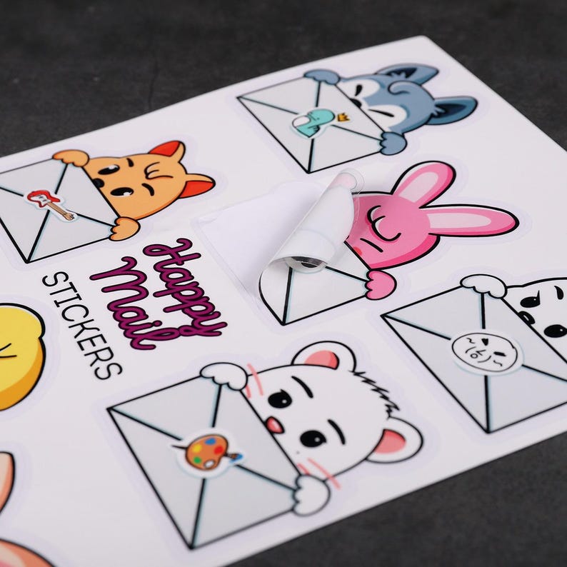 Skzoo Happy Mail Sticker Sheets | Vinyl Stickers | Stray Kids | Kpop - Etsy