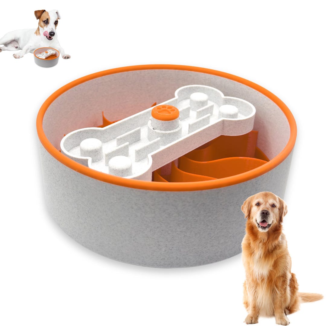 Interactive Slow Feeder Dog Bowl With Treat Puzzle Silicone Maze Base ...