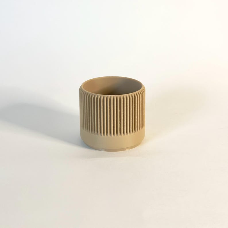 Modern 3D Printed Ribbed Plant Pot, Minimalist Planter, Indoor Use, Eco ...