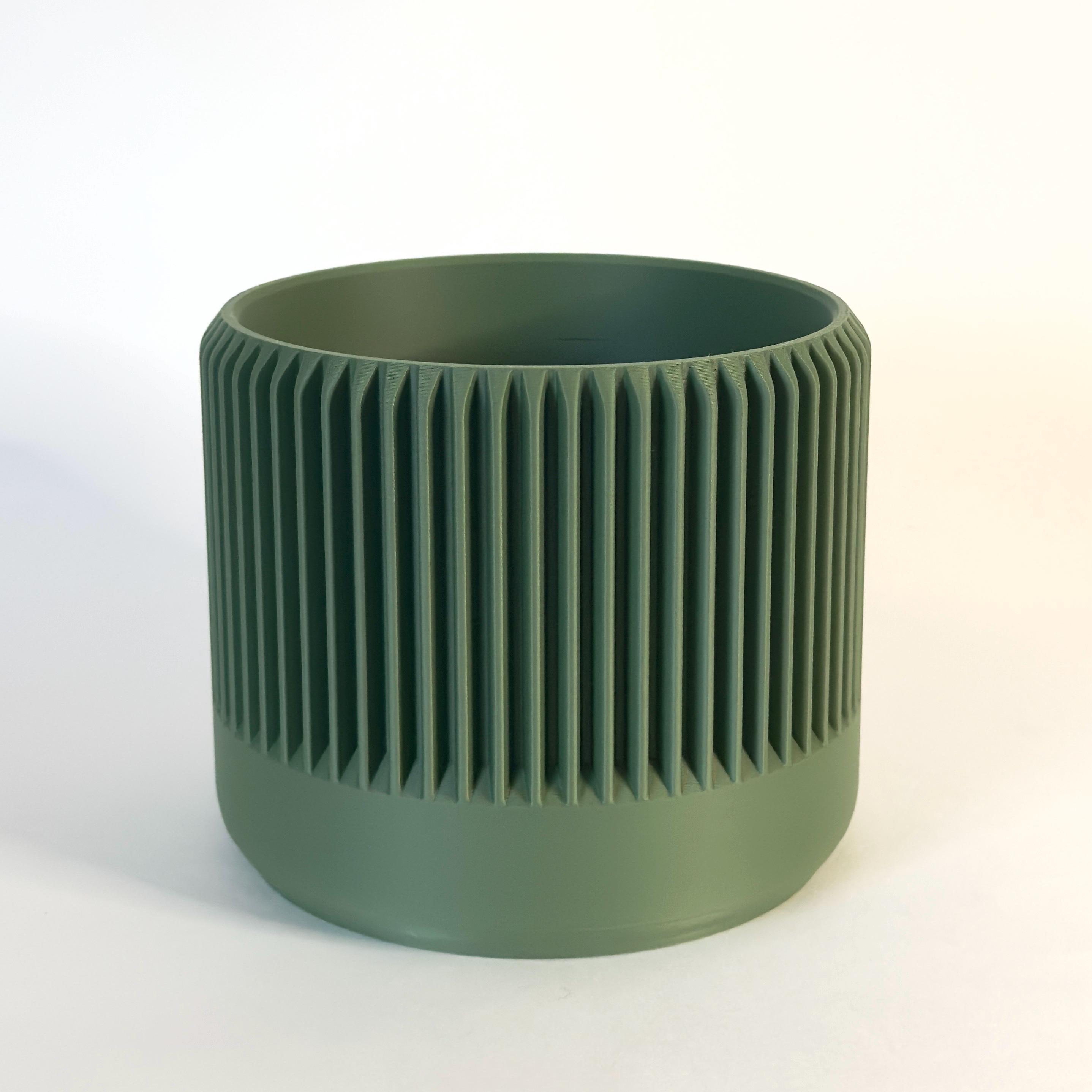 Modern 3D Printed Ribbed Plant Pot, Minimalist Planter, Indoor Use, Eco ...