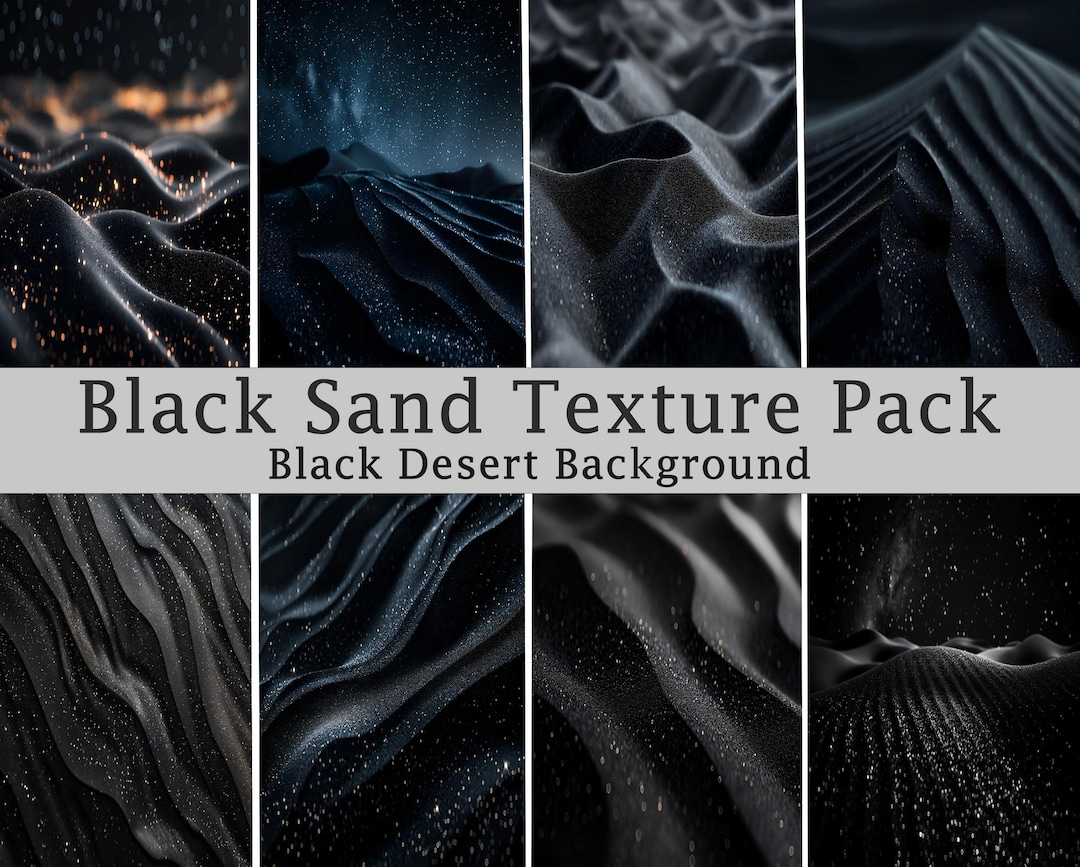 Black Sand Textures, Dark Sand Texture Pack, Digital Paper, Black Sand ...