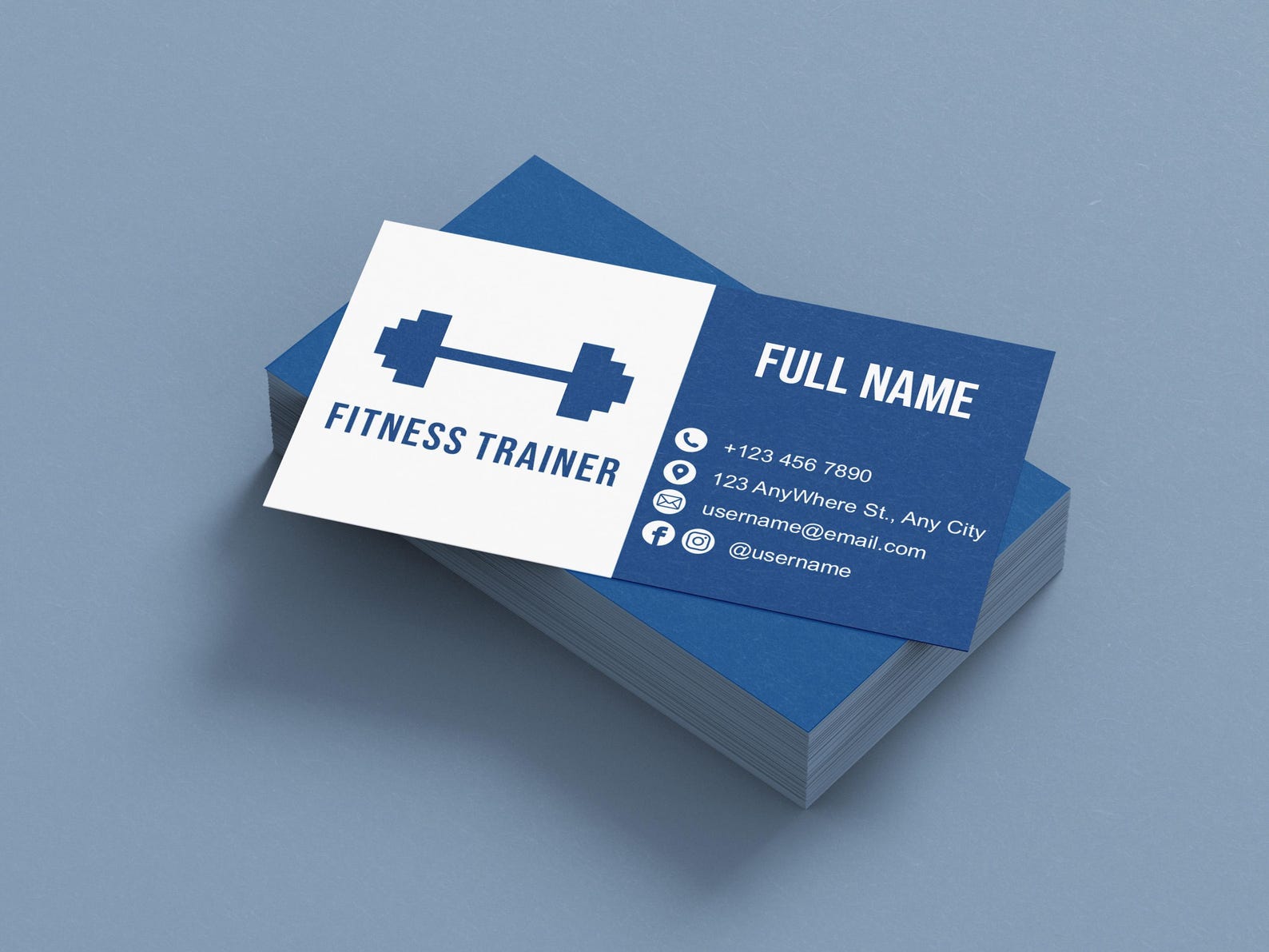 Minimal Fitness Business Card Template | Customizable and Instant ...
