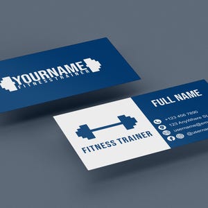 Minimal Fitness Business Card Template | Customizable and Instant ...