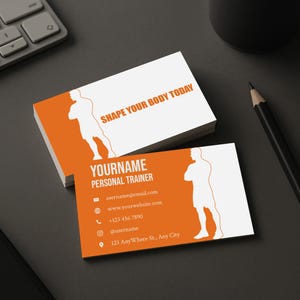Modern Fitness Business Card Template: Editable Design (PDF) - Etsy