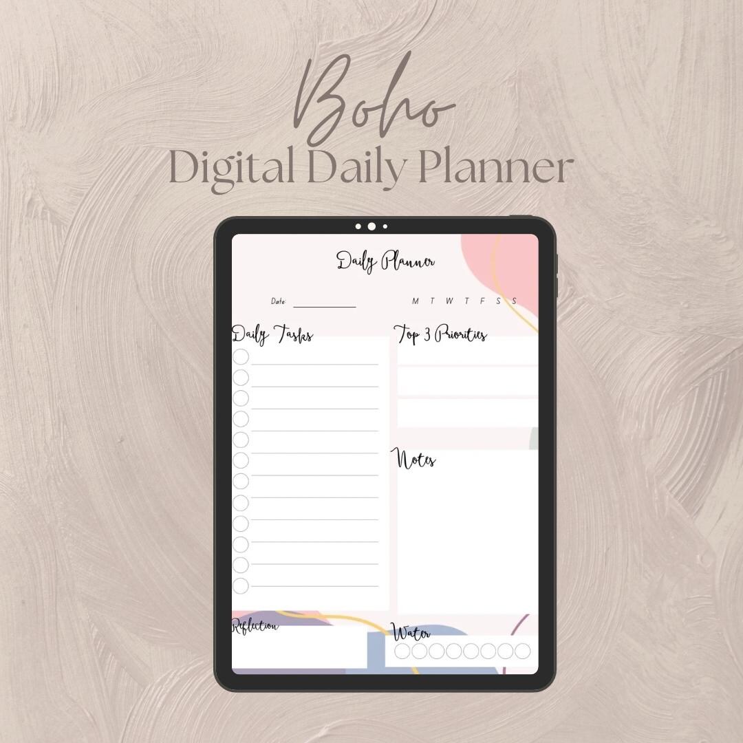Boho Daily Planner| Printable Digital Daily Planner | Minimalist ...
