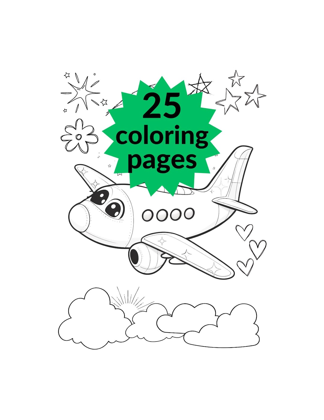 Airplane Coloring Pages,airplane Activity Sheet,airplane Printables ...
