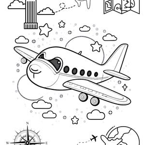 Airplane Coloring Pages,airplane Activity Sheet,airplane Printables ...