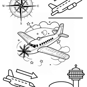 Airplane Coloring Pages,airplane Activity Sheet,airplane Printables ...