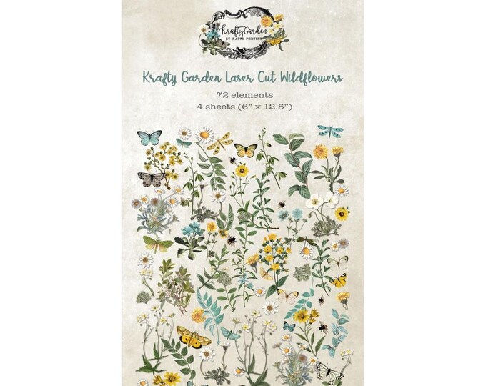Krafty Garden - Wildflower Laser Cut Outs - 49 and Market - 72 Pieces ...