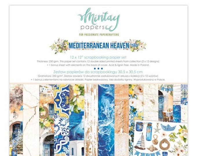 Mediterranean Heaven - 12x12 Paper Set - Mintay Papers - Scrapbook ...