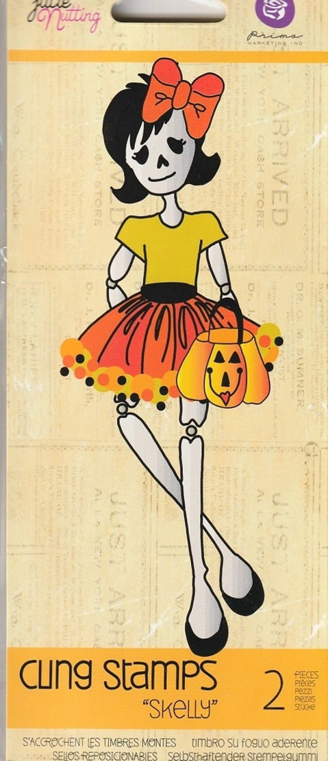 Julie Nutting Doll Stamp - Skelly - Cling Rubber Mixed Media Planner ...